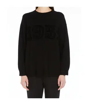 Max Mara 1951" Textured Crewneck Jumper - Black