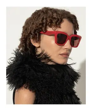 Alexander McQueen Square Frame Sunglasses - Red