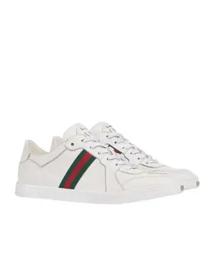 Gucci Stretch Low-top Sneakers With Web Detail - White