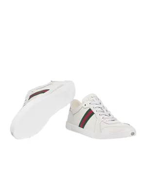 Gucci Stretch Low-top Sneakers With Web Detail - White