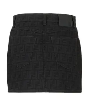 Fendi Logo Detailed Denim Mini Skirt
