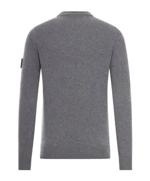 Stone Island Logo Patch Crewneck Jumper - Gray