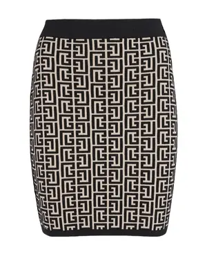 Balmain Monogrammed Knitted Skirt