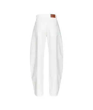 Pinko Wide-leg Jeans With Belt Rings - White