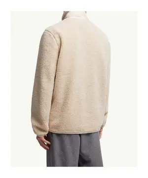 Moncler Teddy Zip-up Fleece Jacket - Light Beige