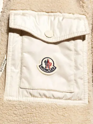 Moncler Teddy Zip-up Fleece Jacket - Light Beige