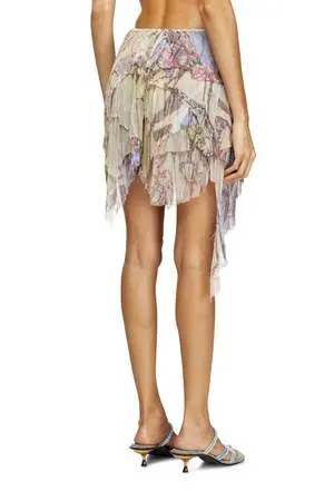 DIESEL® O-silla" Mini Skirt With Toggle Waist - Beige