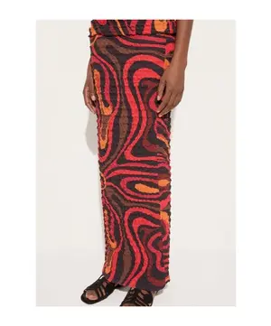 Emilio Pucci Puckered Texture Maxi Skirt - Red