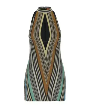Missoni Striped Cut-out Sleeveless Mini Dress