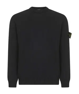 Stone Island Knitted Crew Neck Pullover - Black