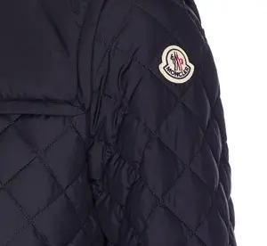 Moncler Long Sleeve Quilted Down Jacket With Zip Closure - Midnight Blue