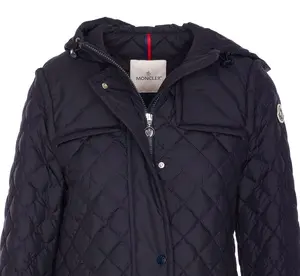 Moncler Long Sleeve Quilted Down Jacket With Zip Closure - Midnight Blue