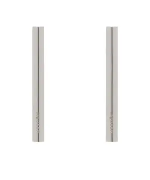 Alexander McQueen Engraved Logo Bar Earrings - Gray