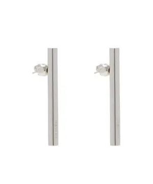 Alexander McQueen Engraved Logo Bar Earrings