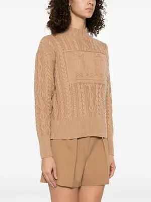Max Mara Miranda High Neck Cable Knit Jumper