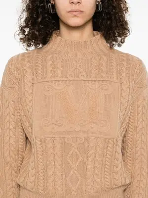 Max Mara Miranda High Neck Cable Knit Jumper