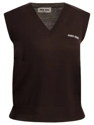 Miu Miu V-neck Knitted Vest