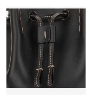 TOD'S Buz Drawstring Mini Bucket Bag - Black