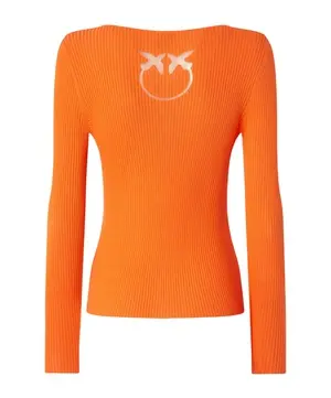 Pinko Long Sleeve Cut-out Cardigan - Orange