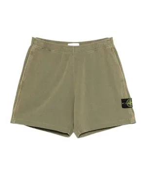 Stone Island Logo Patch Old Effect Shorts - Gray