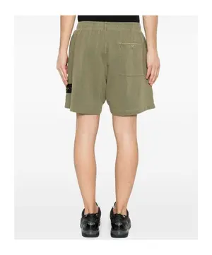 Stone Island Logo Patch Old Effect Shorts - Gray