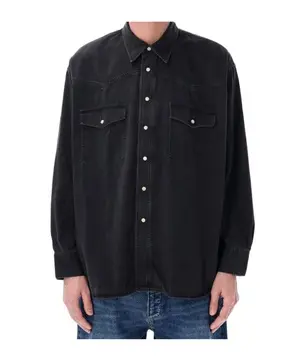 Studio Nicholson Mylo Relaxed Denim Shirt - Black
