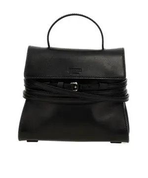 Moschino Tie Me Logo Embossed Small Tote Bag - Black