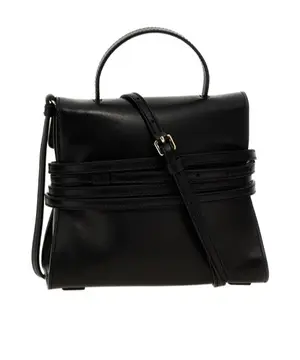 Moschino Tie Me Logo Embossed Small Tote Bag - Black