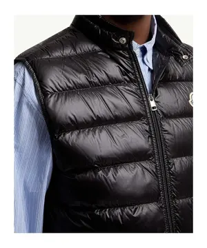 Moncler Gui Packable Zip-up Padded Gilet - Black