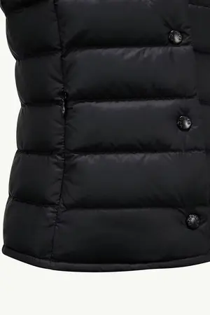 Moncler Packable Down Vest With Stand Collar - Black