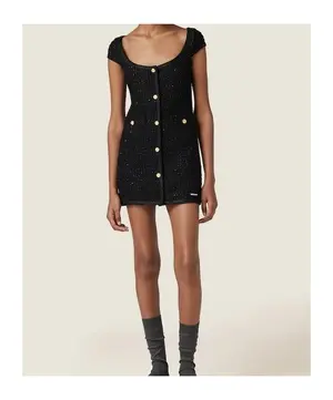 Miu Miu Lamé Bouclé Mini Dress