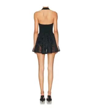Norma Kamali Cayla Flared Halterneck Dress
