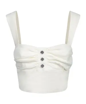 Pinko Button-detailed Cropped Top - White