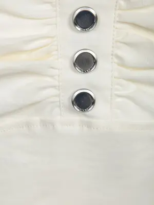 Pinko Button-detailed Cropped Top - White