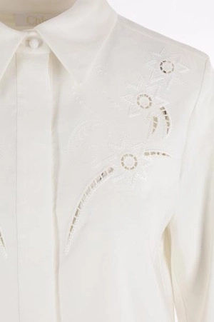 Chloé Lace Detailed Long Sleeve Shirt - No