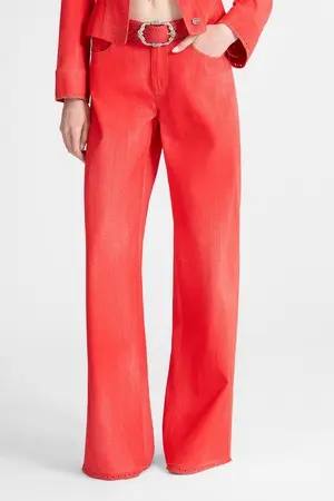Ermanno Scervino Printed Jeans-effect Palazzo Trousers