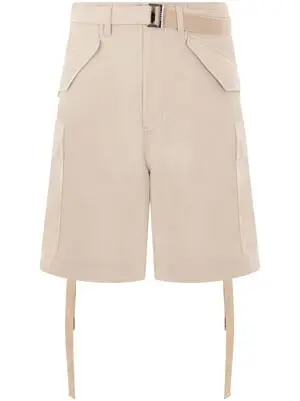 Sacai Belted Cargo Shorts - Light Brown
