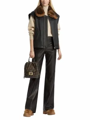 Fendi Ff Buckle Shearling Gilet