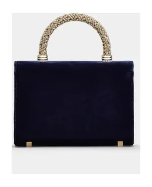 ROGER VIVIER Flower Strass Jewel Buckle Mini Clutch Bag - Black