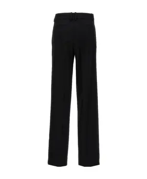 Rabanne High Waist Straight Leg Pleated Trousers