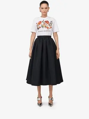 Alexander McQueen Dutch Flower Logo Print Crewneck T-shirt - White