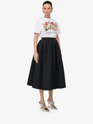 Alexander McQueen Dutch Flower Logo Print Crewneck T-shirt - White