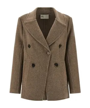Tory Burch Double Breasted Blazer - Beige