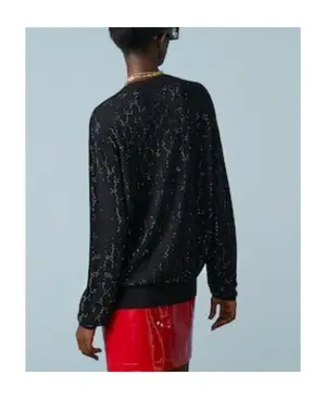Gucci V-neck Knit Cardigan With Gg Crystal Embroidery