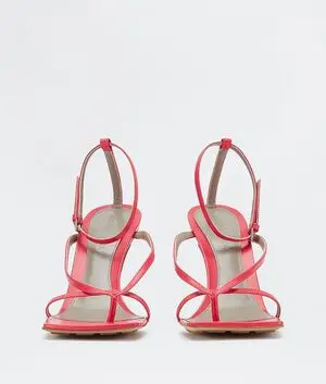Bottega Veneta Square-headed High-heeled Sandals - Red