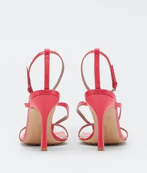 Bottega Veneta Square-headed High-heeled Sandals - Red