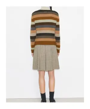 Tory Burch Striped High-neck Jumper - Nude