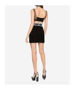 Dolce & Gabbana Leopard Print Sweetheart Bustier Top
