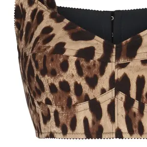 Dolce & Gabbana Leopard Print Sweetheart Bustier Top