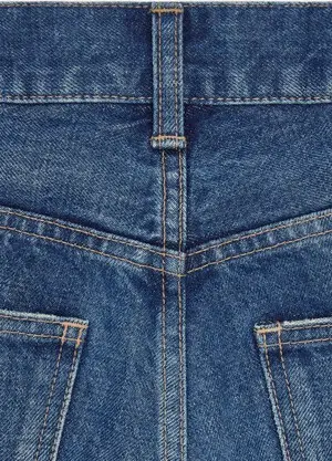 Celine Lou Jeans In Vintage Dark Union Wash Denim - Blue